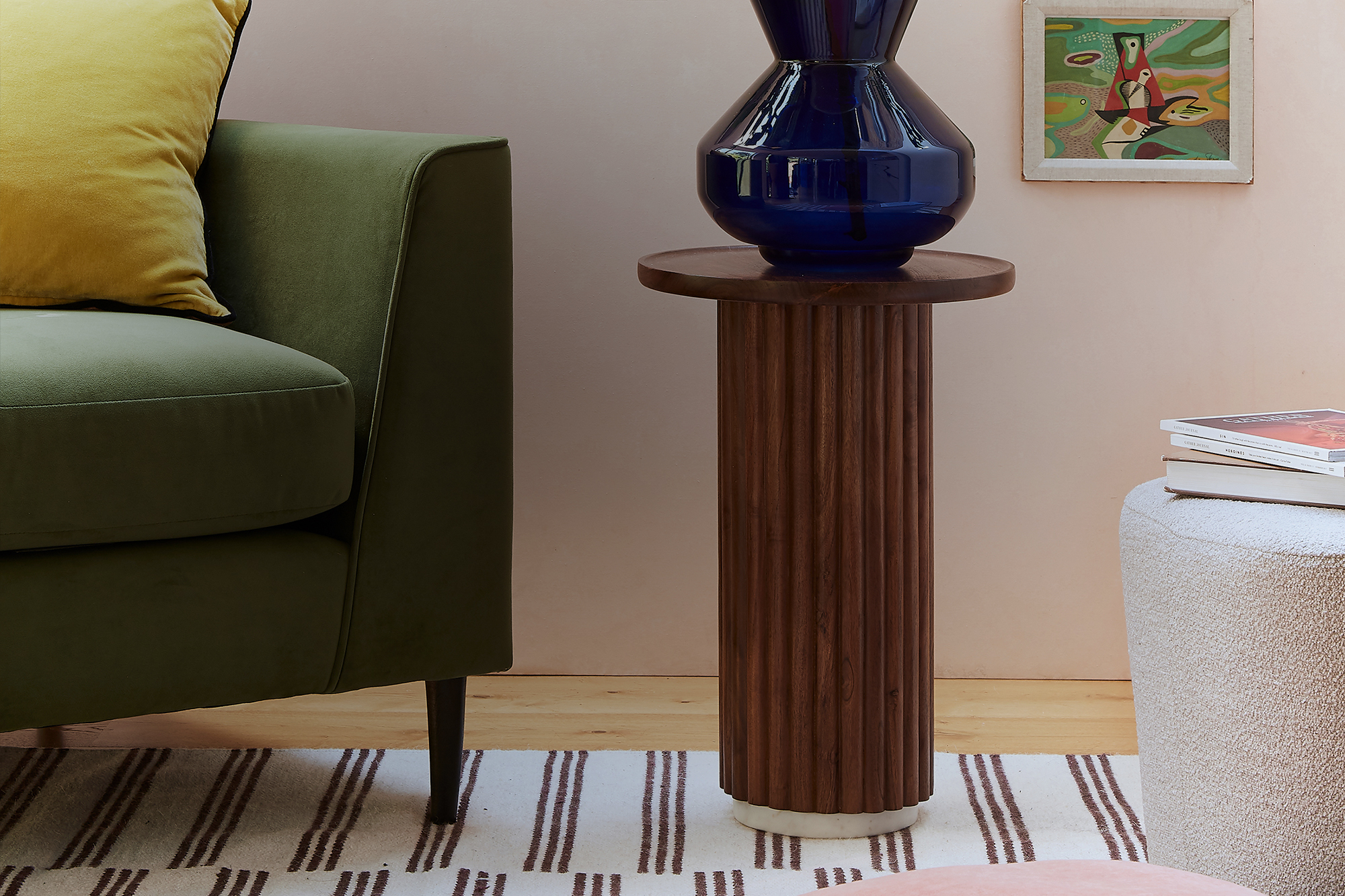 Noah Mid Century Shelving Unit in Dark Brown Acacia & Brass | Swoon